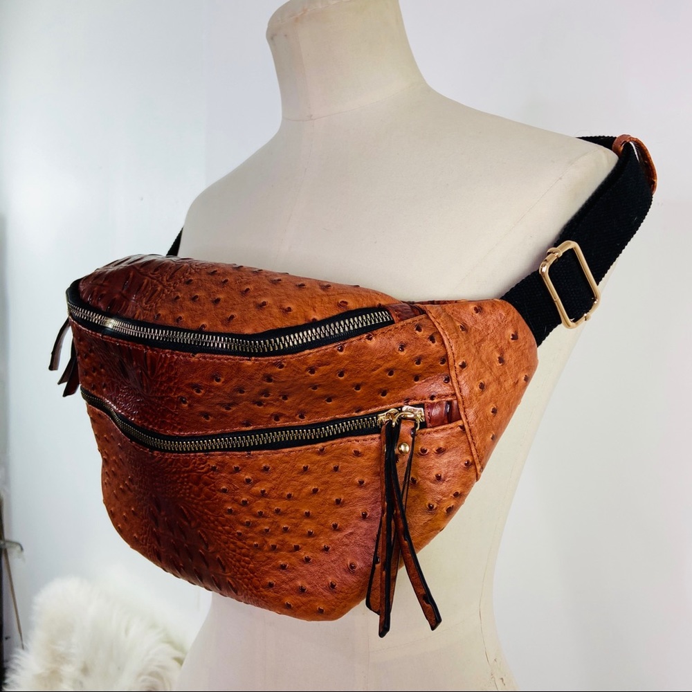 Faux Alligator Vegan Leather Fanny Pack Large - Gem